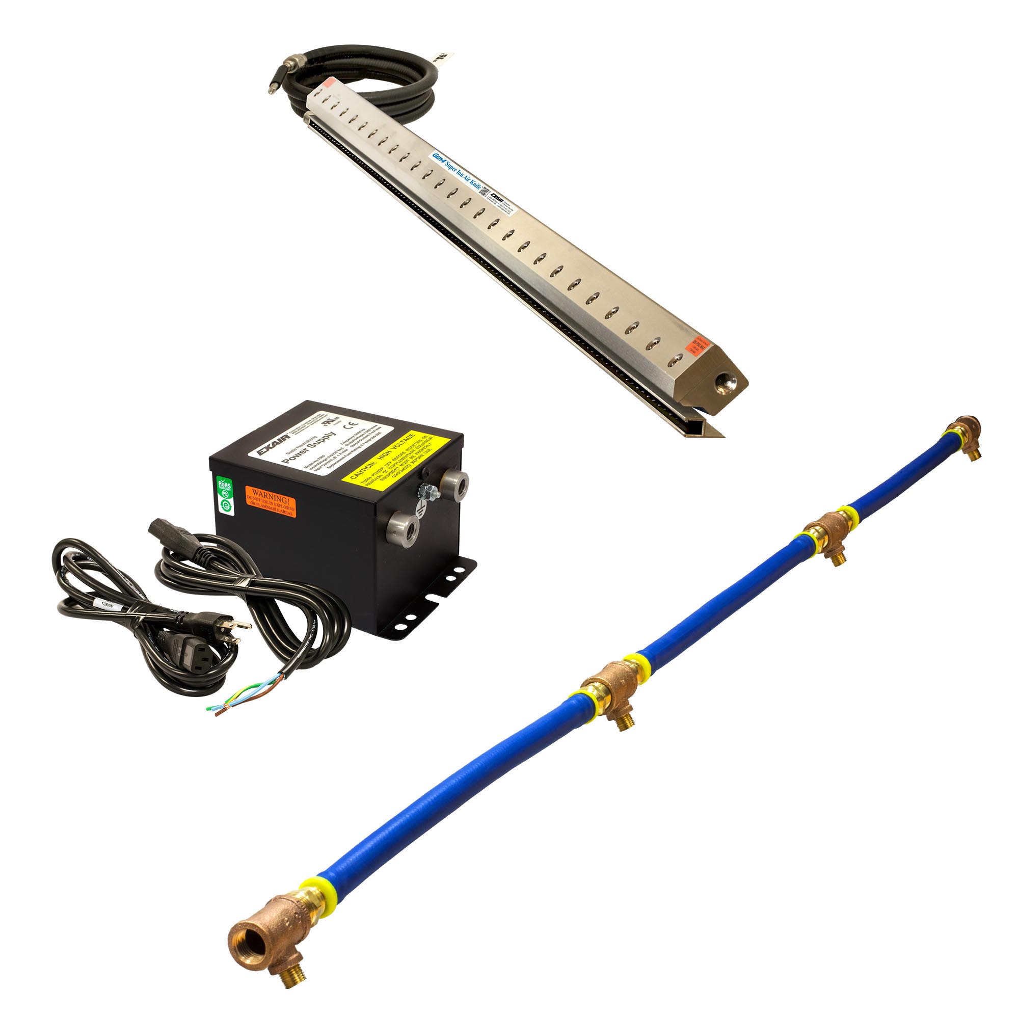 EXAIR Gen4® Super Ion Air Knife™ System with Plumbing Kit